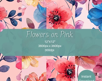Spring Floral Flowers Digital Printable Papers - Etsy UK