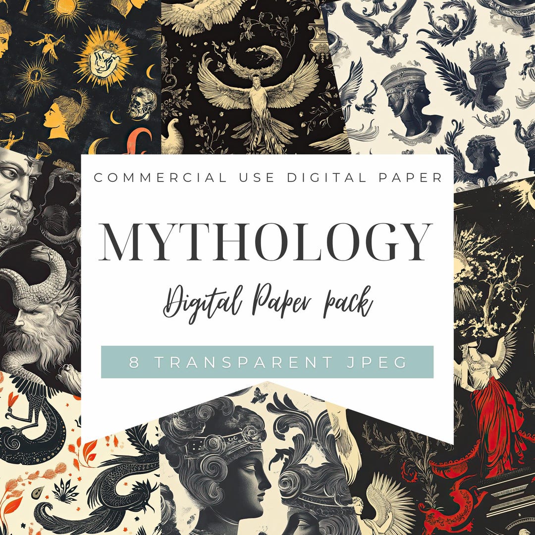 Mythology Inspired Digital Paper Pack, Mythical Gods and Goddesses ...