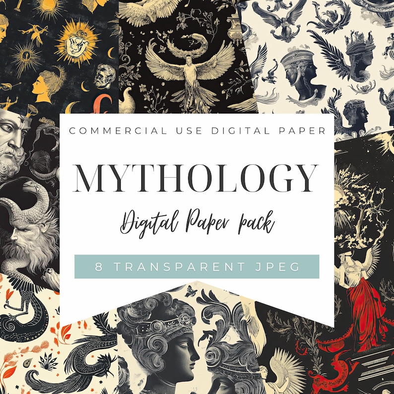 Mythology Inspired Digital Paper Pack, Mythical Gods and Goddesses ...