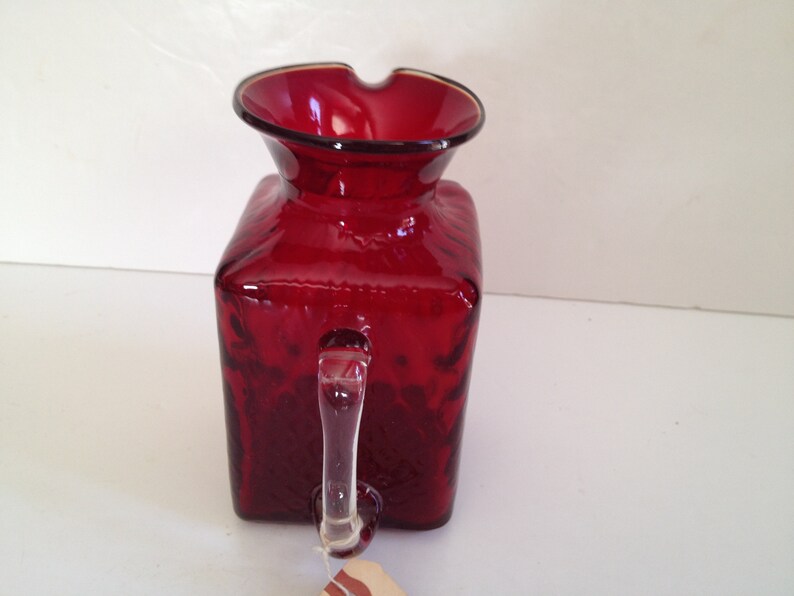 Pilgrim Glass Hand Blown Red and Amber Faint Amberina Waffle - Etsy
