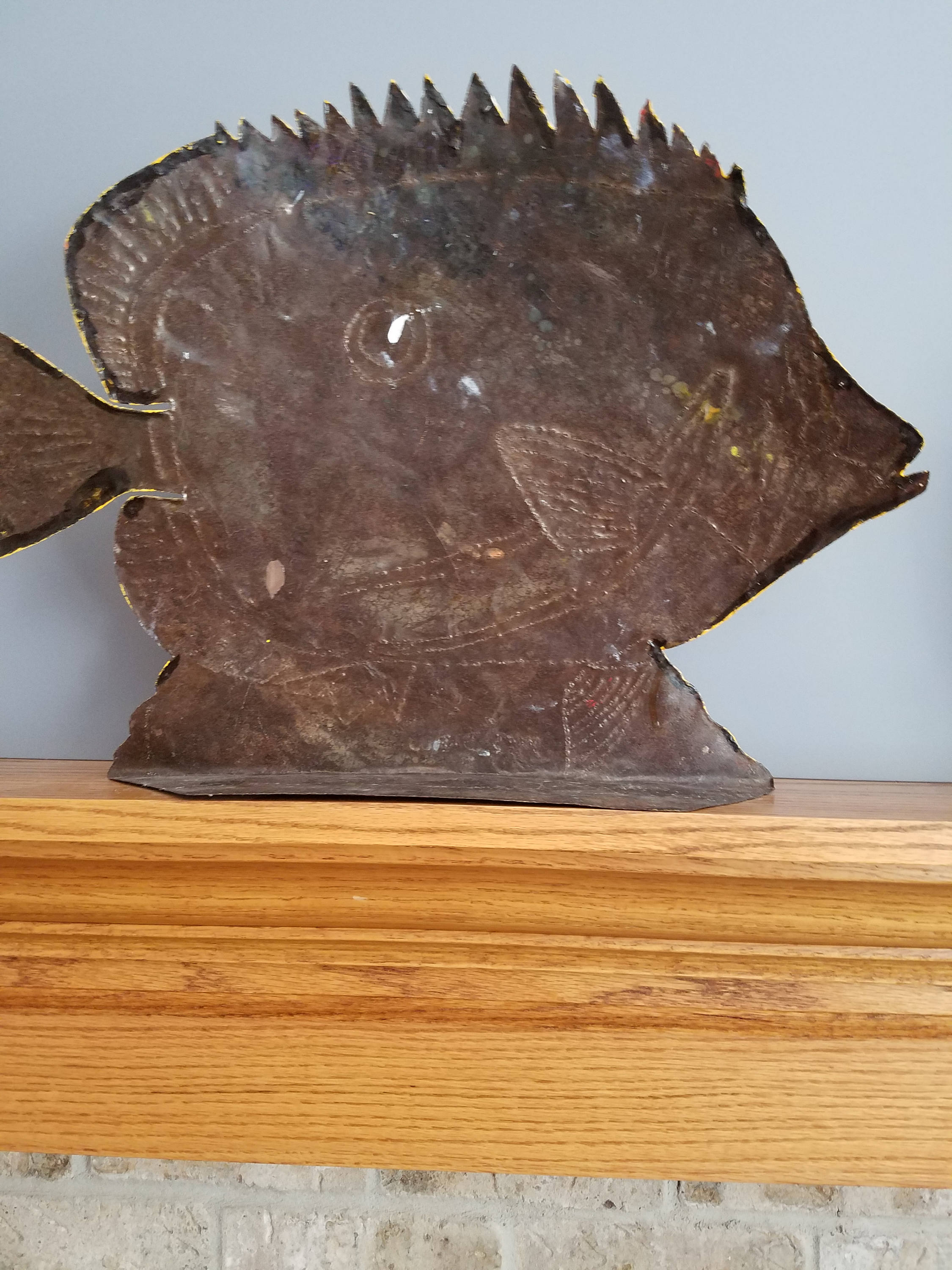 Other Assemblage Mixed Media & Collage Y Painted Tin Tropical Fish ...