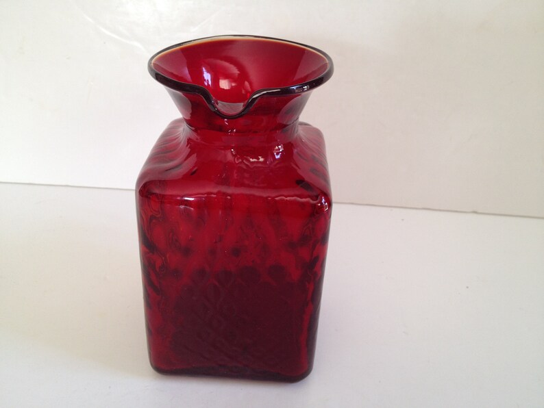 Pilgrim Glass Hand Blown Red and Amber Faint Amberina Waffle - Etsy