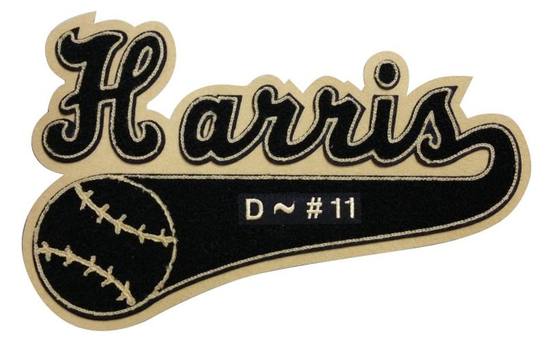 Chenille Letter Jacket Script Name With Baseball Sport Insert - N40063 ...