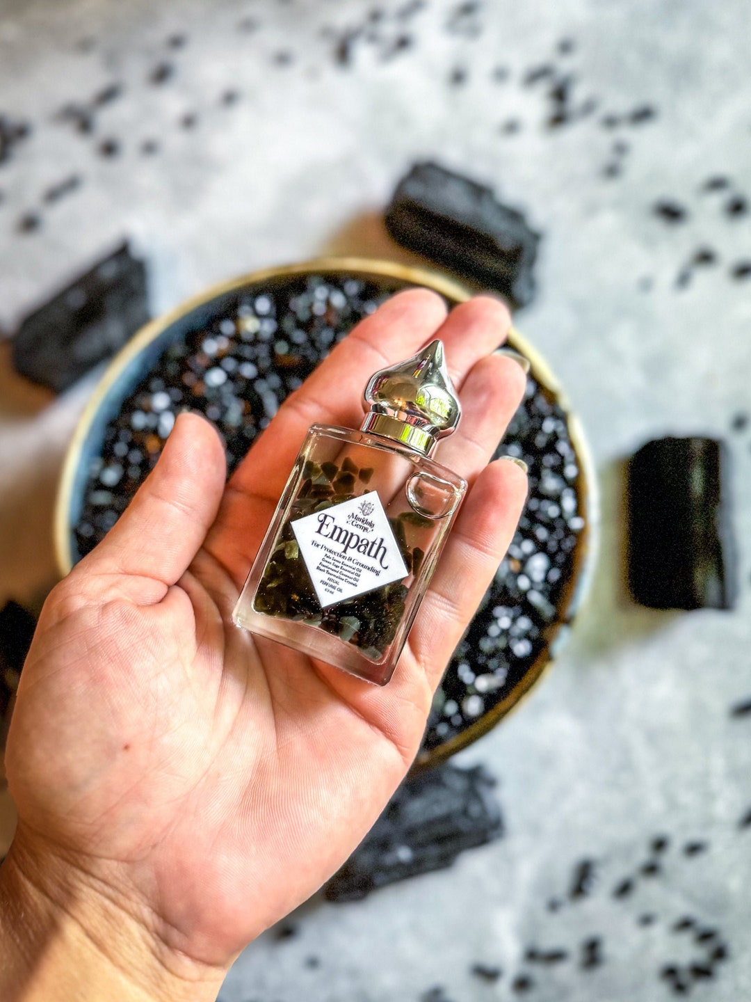 EMPATH PROTECTION Crystal Infused Natural Perfume Oil With Black ...