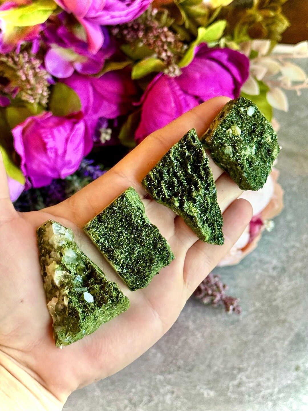 Forest Epidote Specimens From Turkey, Epidote and Quartz, Epidote ...