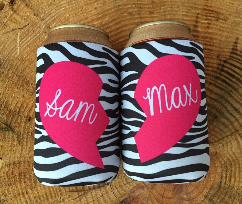 Personalized Valentines Can Cooler, Joined Hearts - Etsy