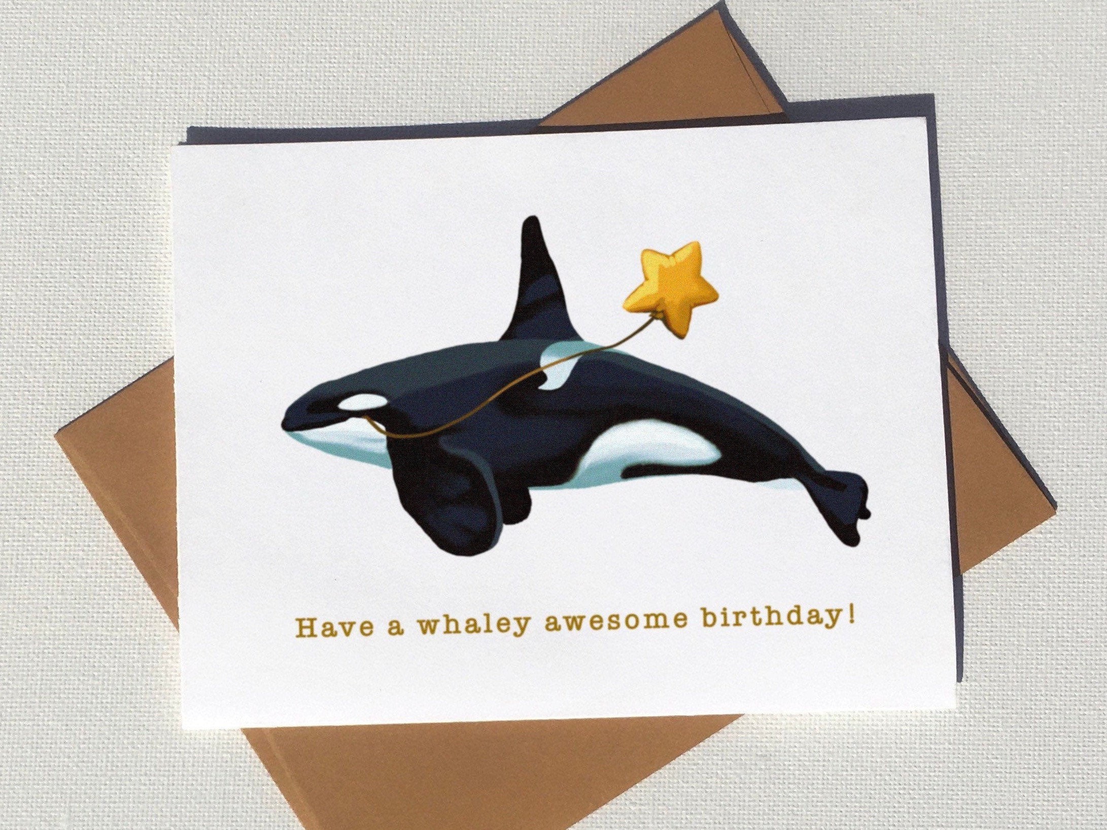 Orca Birthday Card Eco Friendly and Plastic Free Funny Pun - Etsy Canada