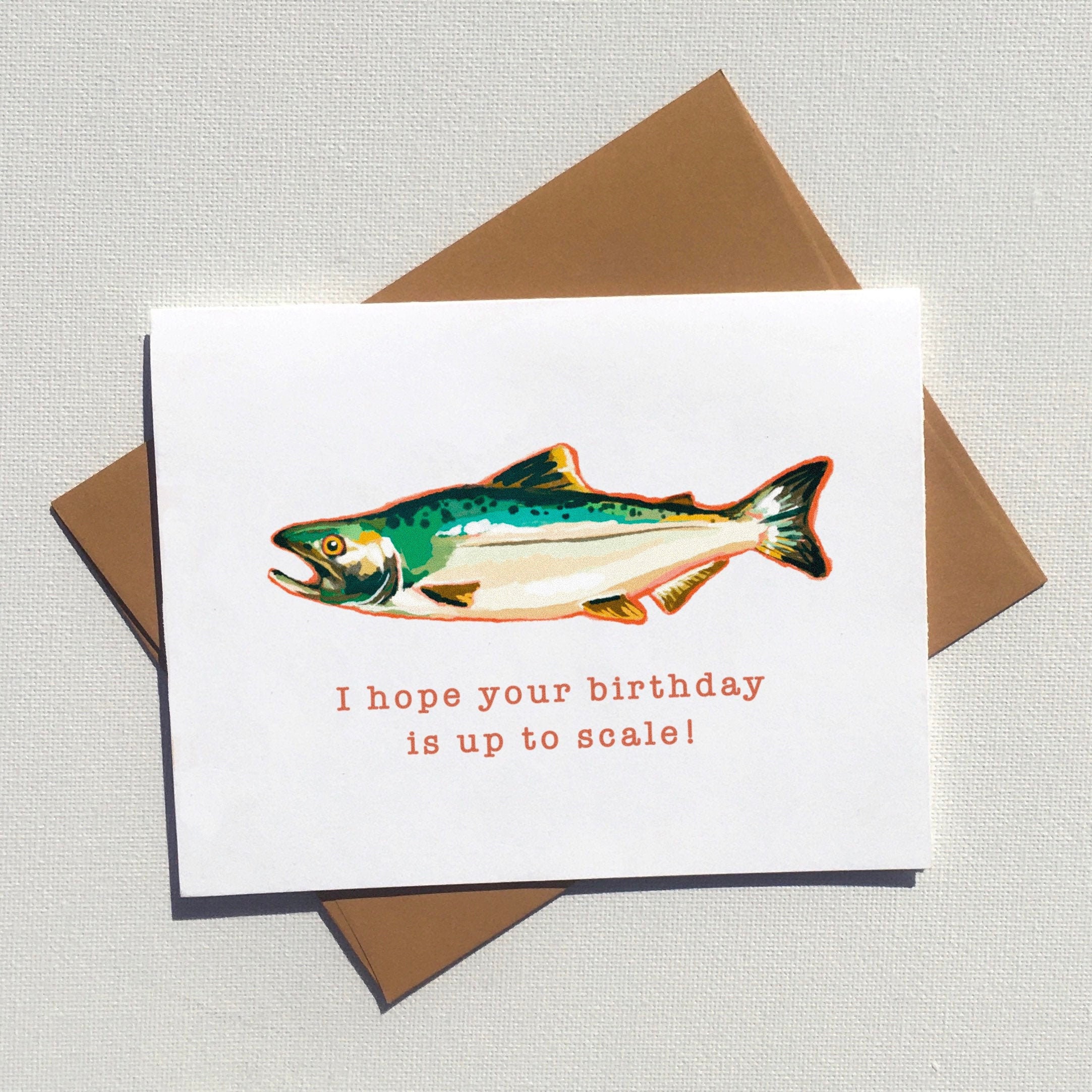 Salmon Birthday Card, Eco Friendly and Plastic Free, Funny Pun Greeting ...