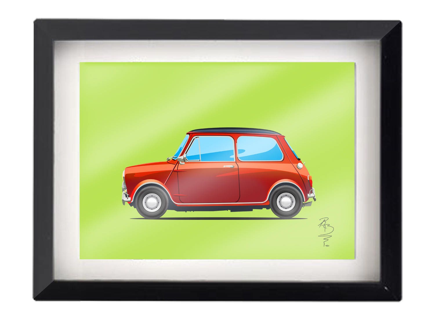 Classic Mini Cooper Illustration - Etsy