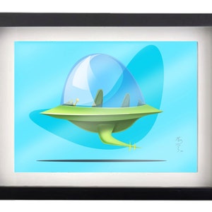 The Jetsons Flying Car 5x7 Illustration - Etsy