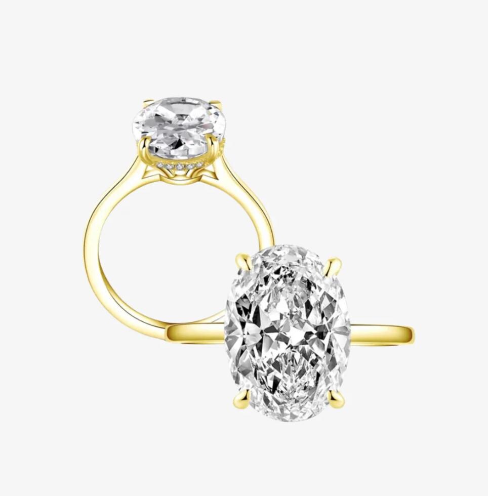 Hailey Bieber Engagement Ring, Oval Cut, Yellow Gold, 5 Carats ...