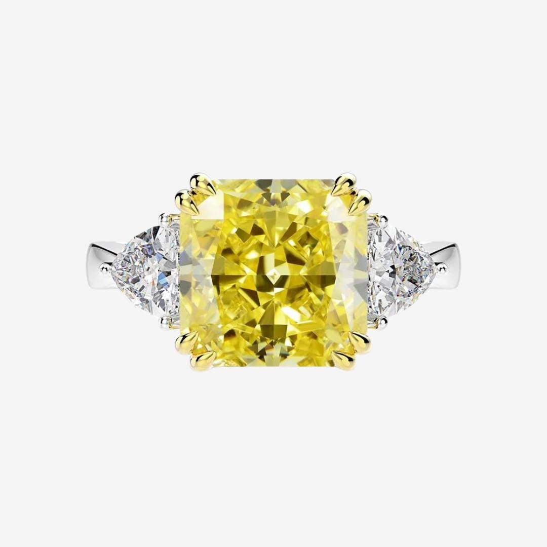 Anna Kournikova Fancy Yellow Cocktail Ring, Princess Cut, Sterling ...
