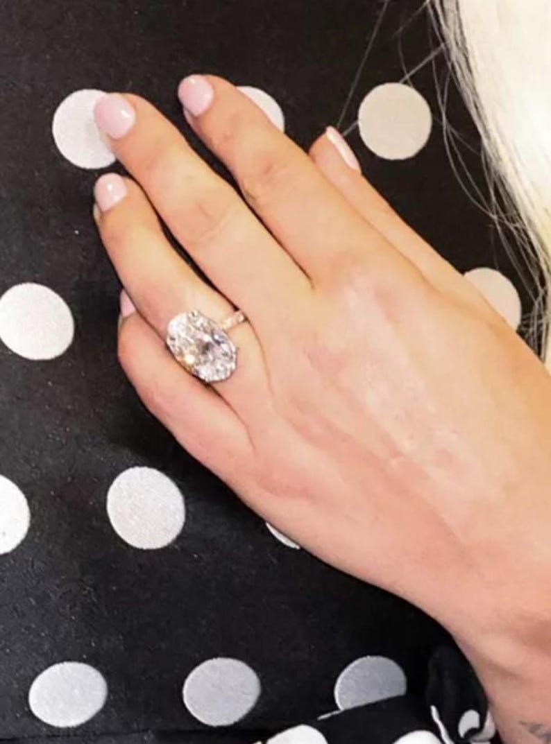 Lady Gaga Engagement Ring, Oval Cut, Rose Gold, 5 Carats, Celebrity ...