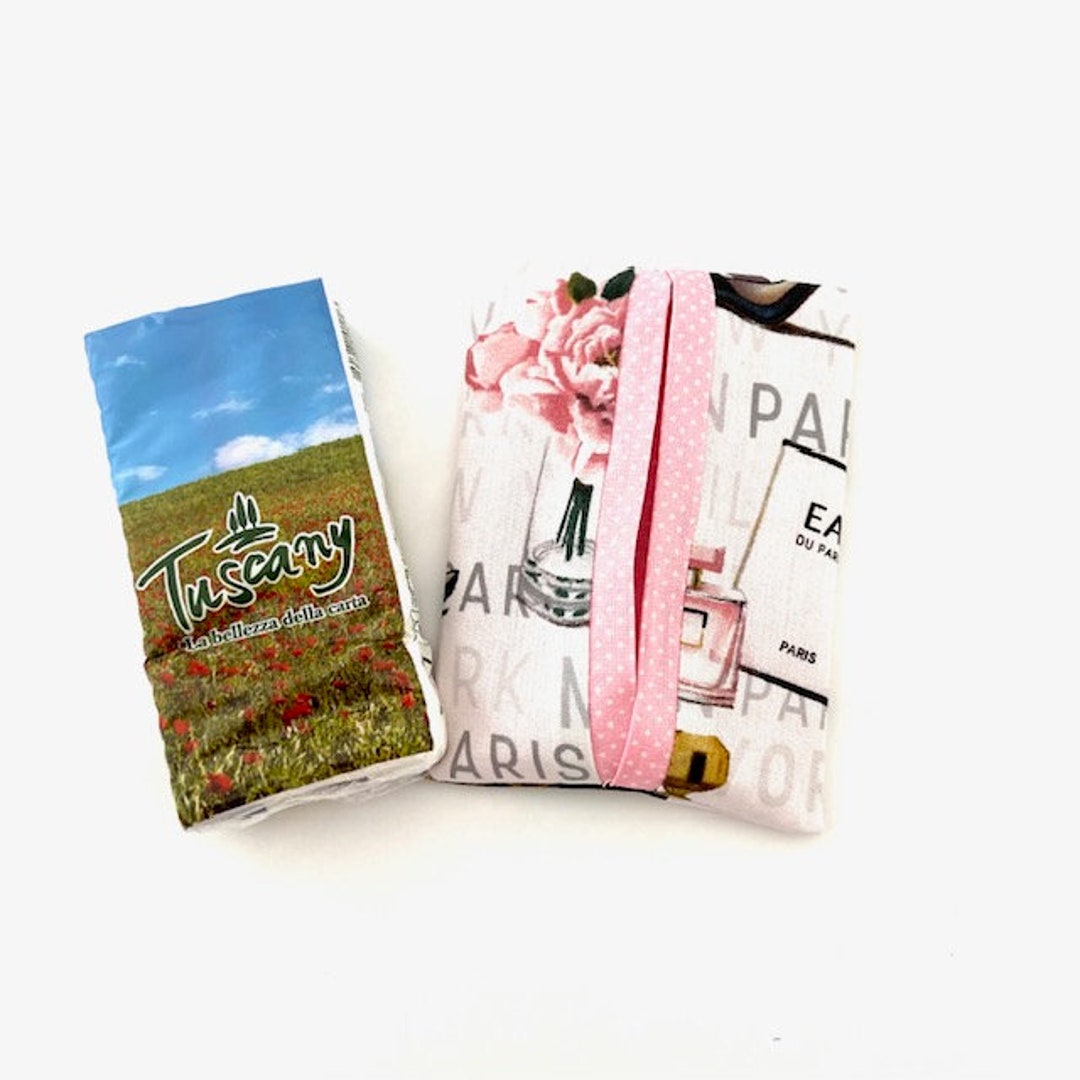 Paris Pocket Tissue Cover, Cotton Fabric Pocket Tissue Pouch, Tissue ...