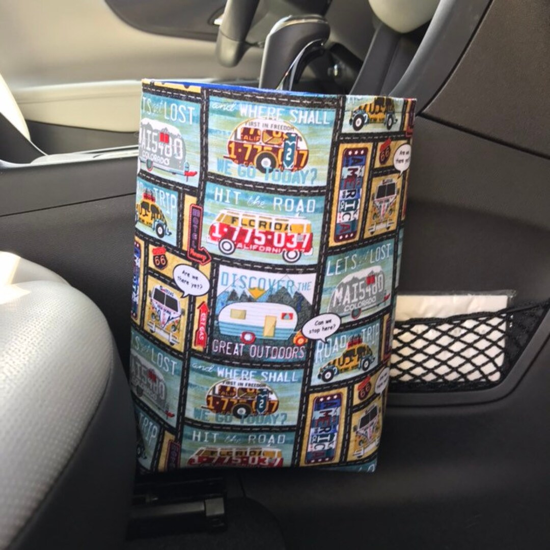 License Plate Car Trash Bag, Waterproof Lining, Auto Trash Bag, RV and ...