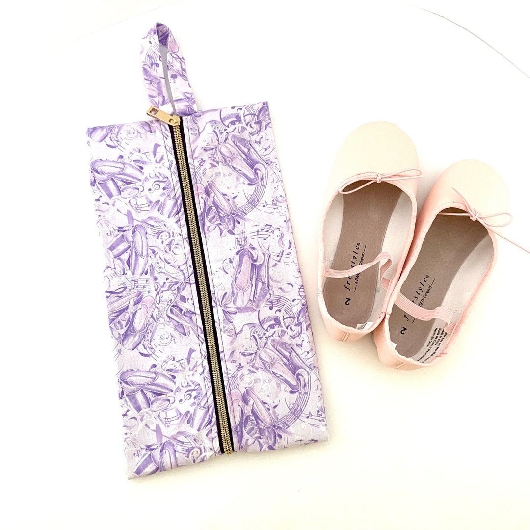 Purple Shoe Bag, Ballet Slipper Dance Shoe Bag, Travel Shoe Bag, Dance ...