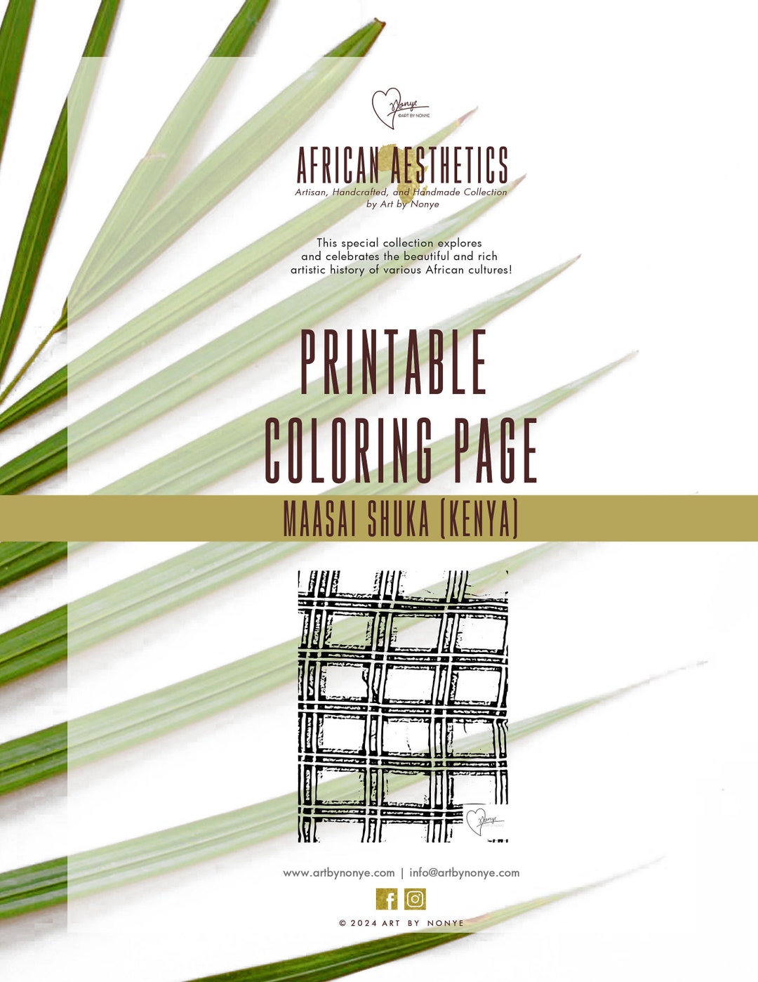 Maasai Shuka African Print Coloring Page by Art by Nonye | Digital File ...