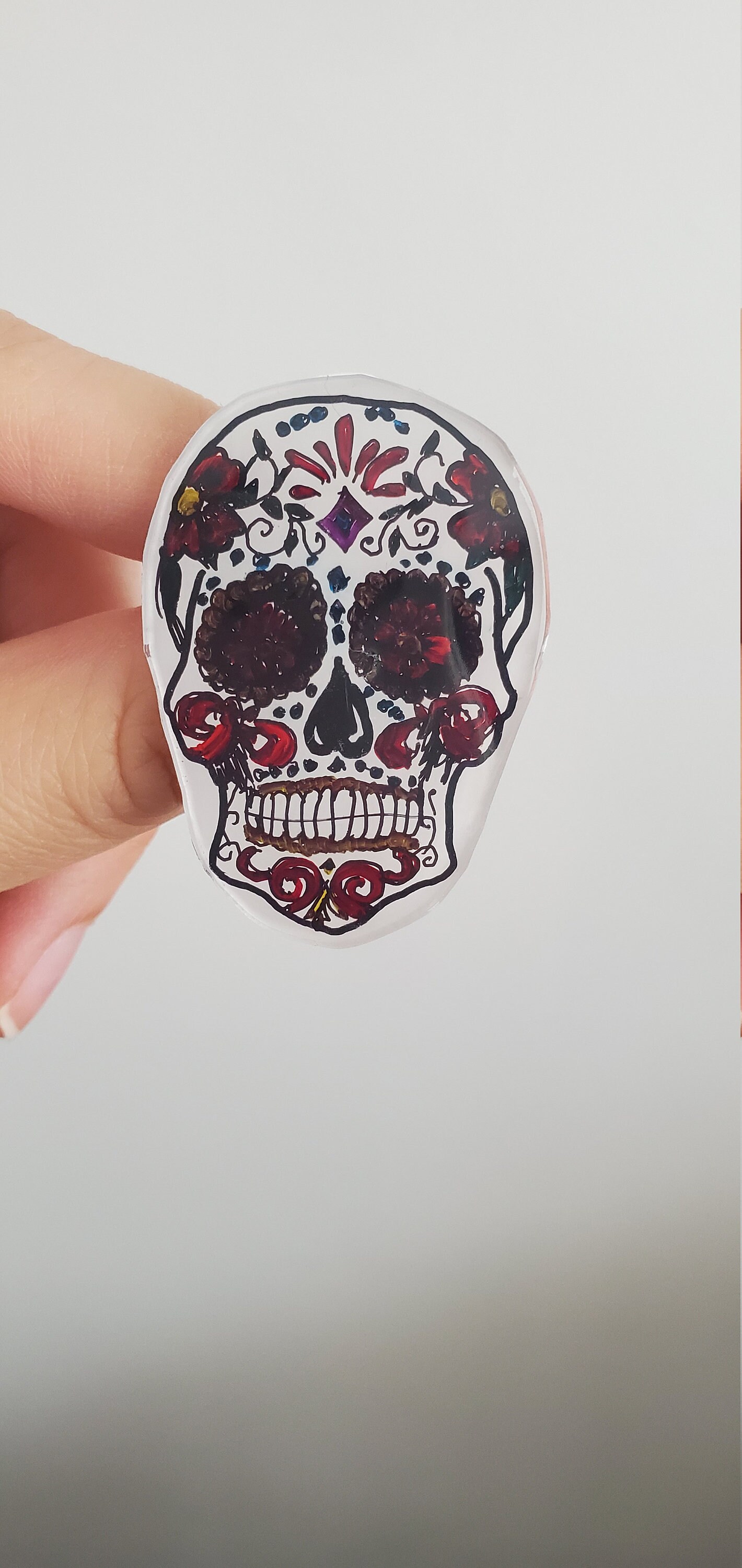Calavera/ Sugar Skull Shrinky Dink Pins Pin Backing, Hand Drawn, Hand ...