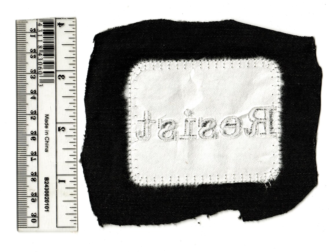 Resist. Hand Made Sewing Machine Patch. Punk Rock DIY. Hand Embroidered ...