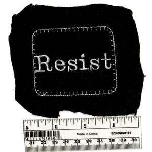 Resist. Hand Made Sewing Machine Patch. Punk Rock DIY. Hand Embroidered ...