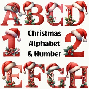 Watercolor Christmas Alphabet Clipart-36png, Christmas Letter Alphabet ...
