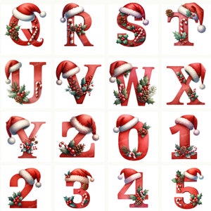 Watercolor Christmas Alphabet Clipart-36png, Christmas Letter Alphabet ...