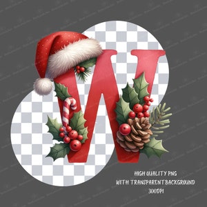 Watercolor Christmas Alphabet Clipart-36png, Christmas Letter Alphabet ...