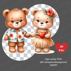 Valentines Teddy-bear Couple Sublimation Clipart Bundle 20PNG ...