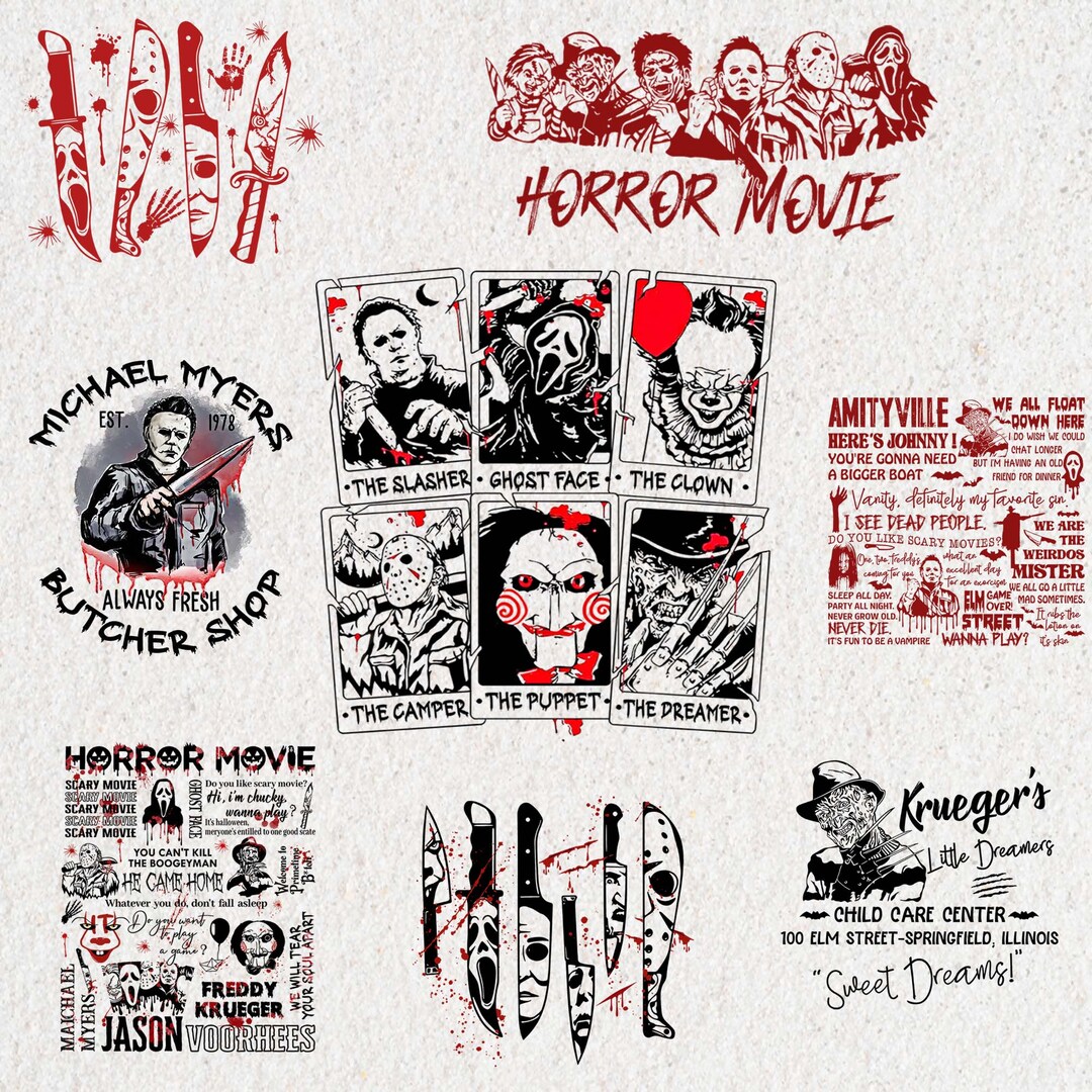 7 Horror Characters Tarot Card Png Bundle Horror Movie Knife - Etsy