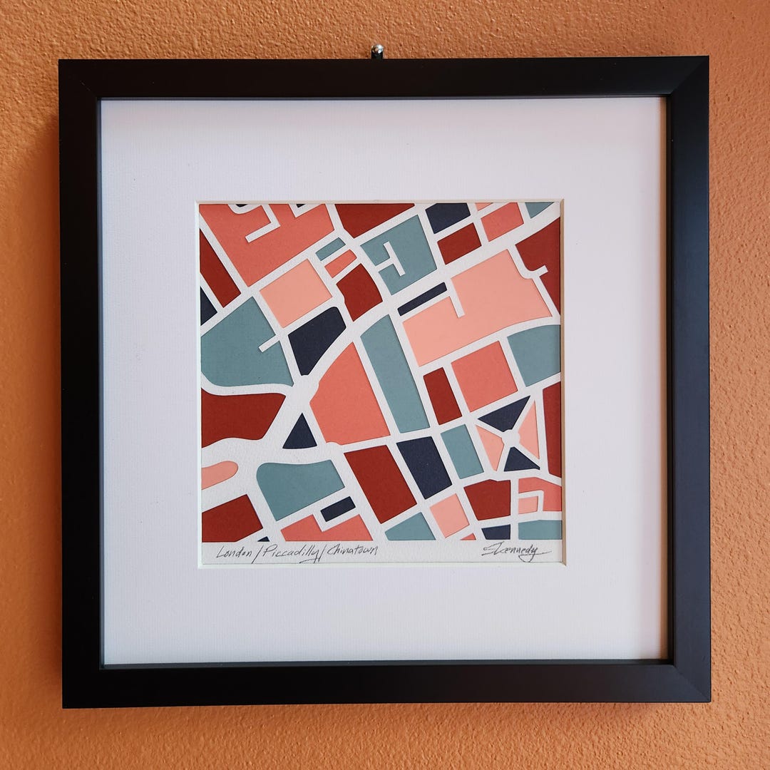 London, Chinatown Street Map. Hand-cut Map. - Etsy