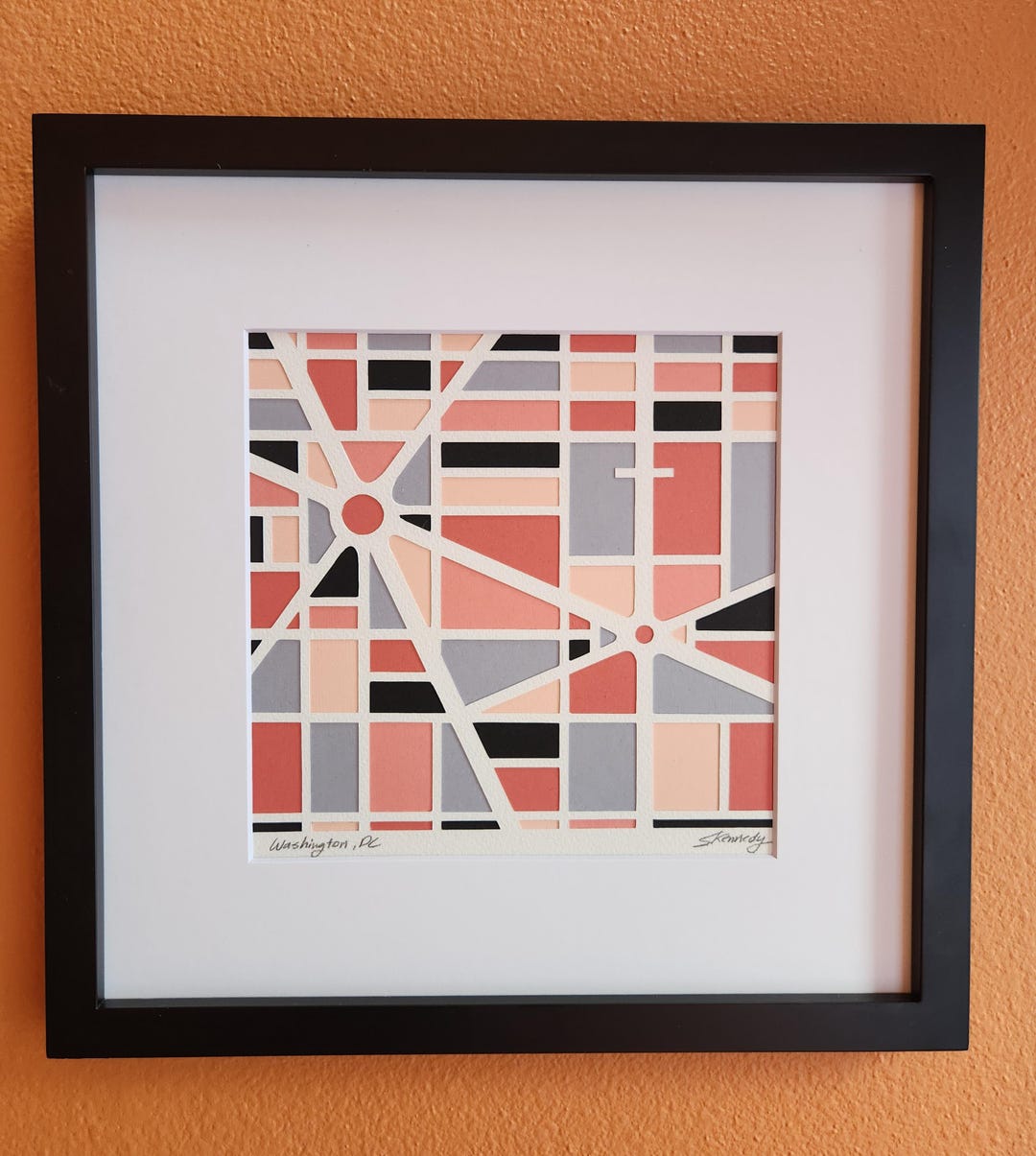 Washington, DC Hand-cut Map. Geometric Abstract Street Map Art. - Etsy