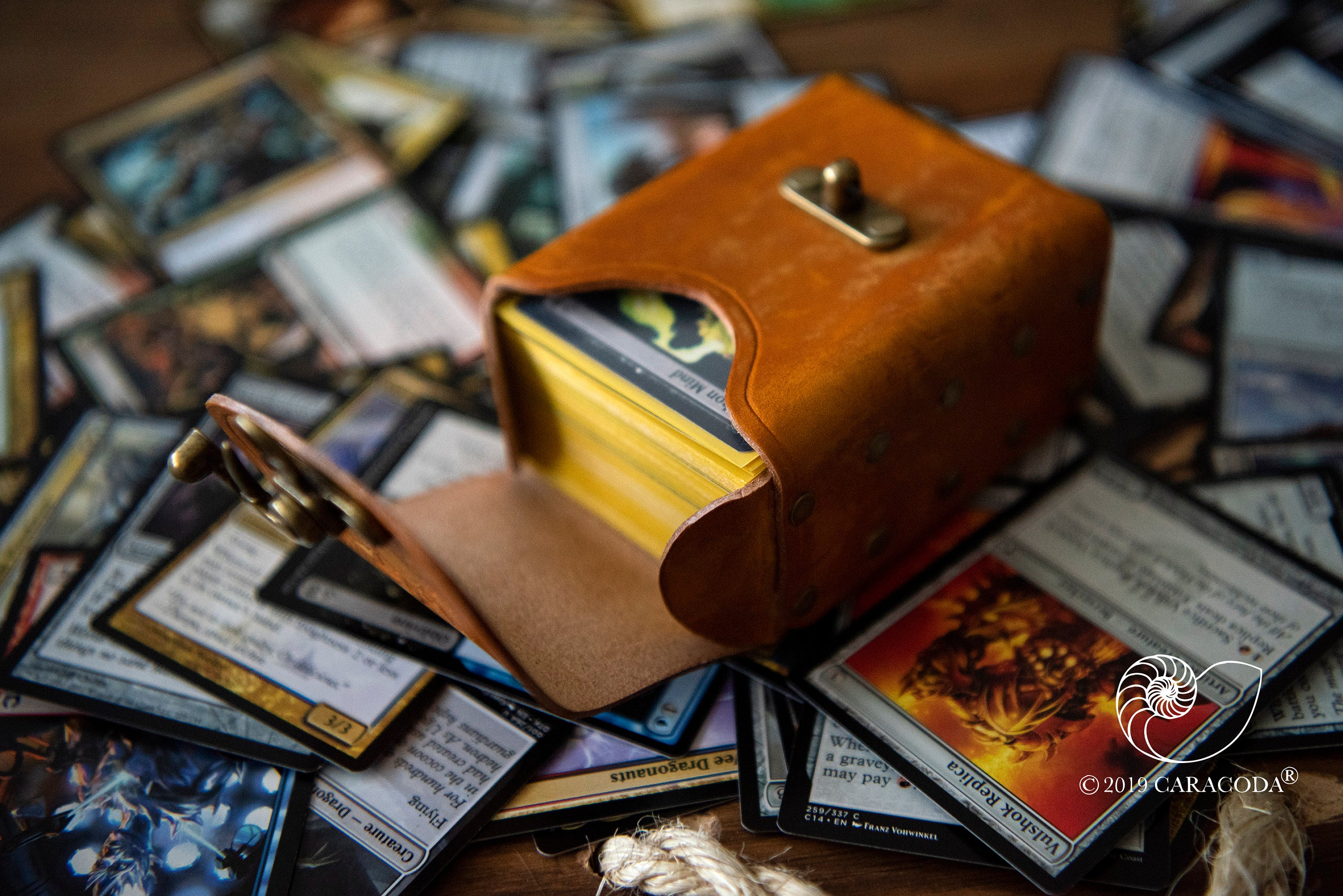 MTG 80 Single Sleeved Leather Case Card Box Trading Cards | Etsy