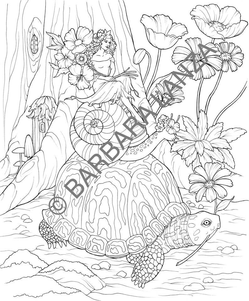 Fairies & Friends PDF Coloring Book for Download - Etsy