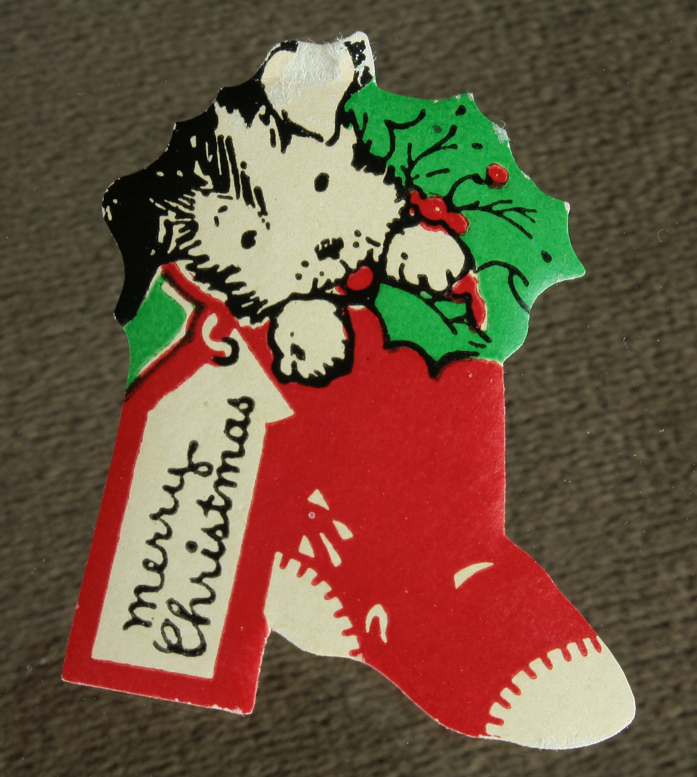 Vintage Christmas Gift Labels Puppies in Christmas Stockings - Etsy