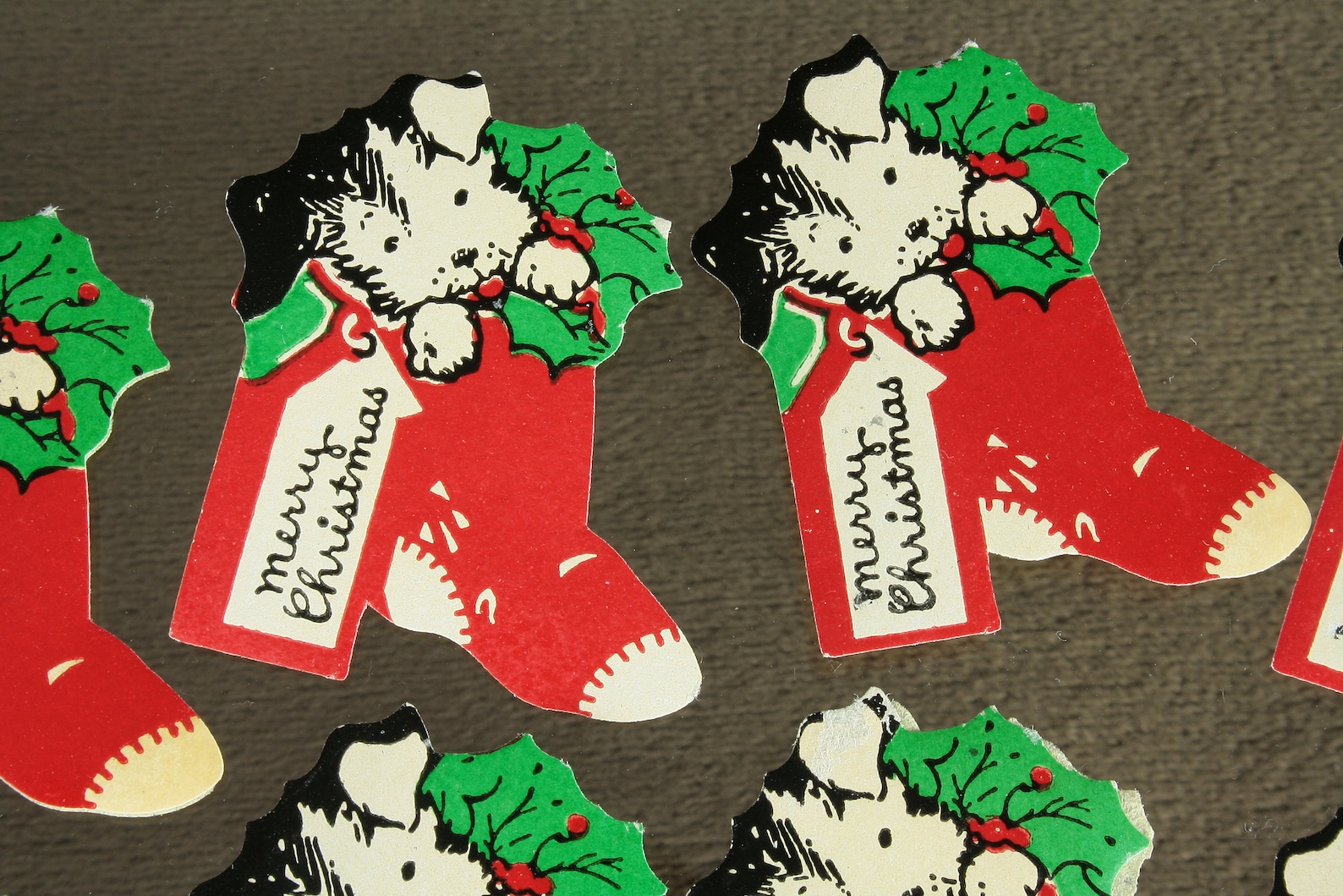 Vintage Christmas Gift Labels Puppies in Christmas Stockings - Etsy