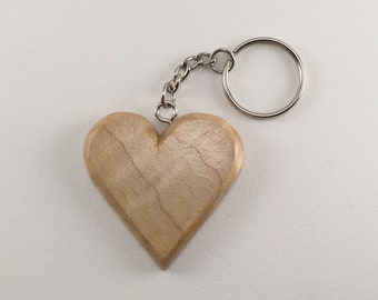 Wood Heart Keychain - Etsy