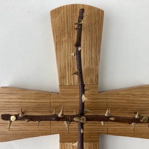 Oak Wood and Rose Thorn Hand Made Cross - Etsy
