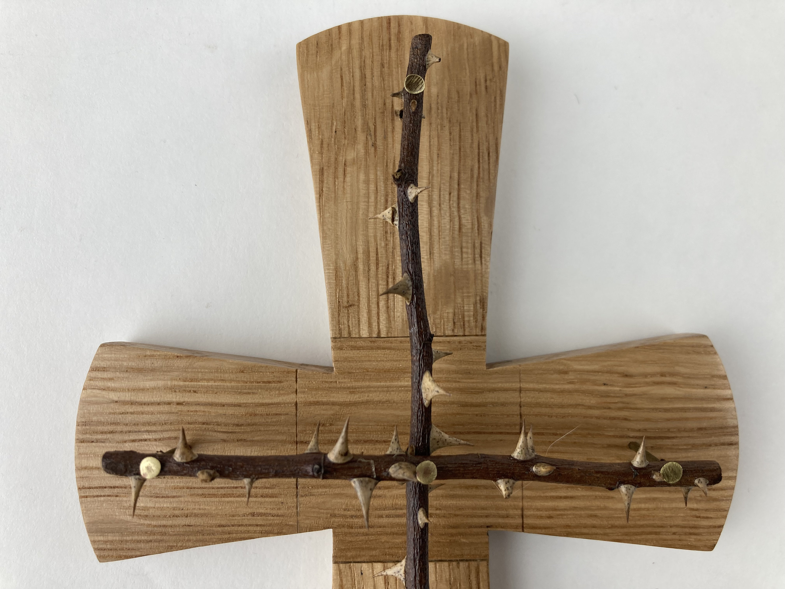 Oak Wood and Rose Thorn Hand Made Cross - Etsy