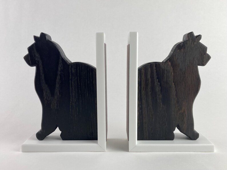 Eli Bookends Handmade From Reclaimed Oak and Solid Surface. - Etsy
