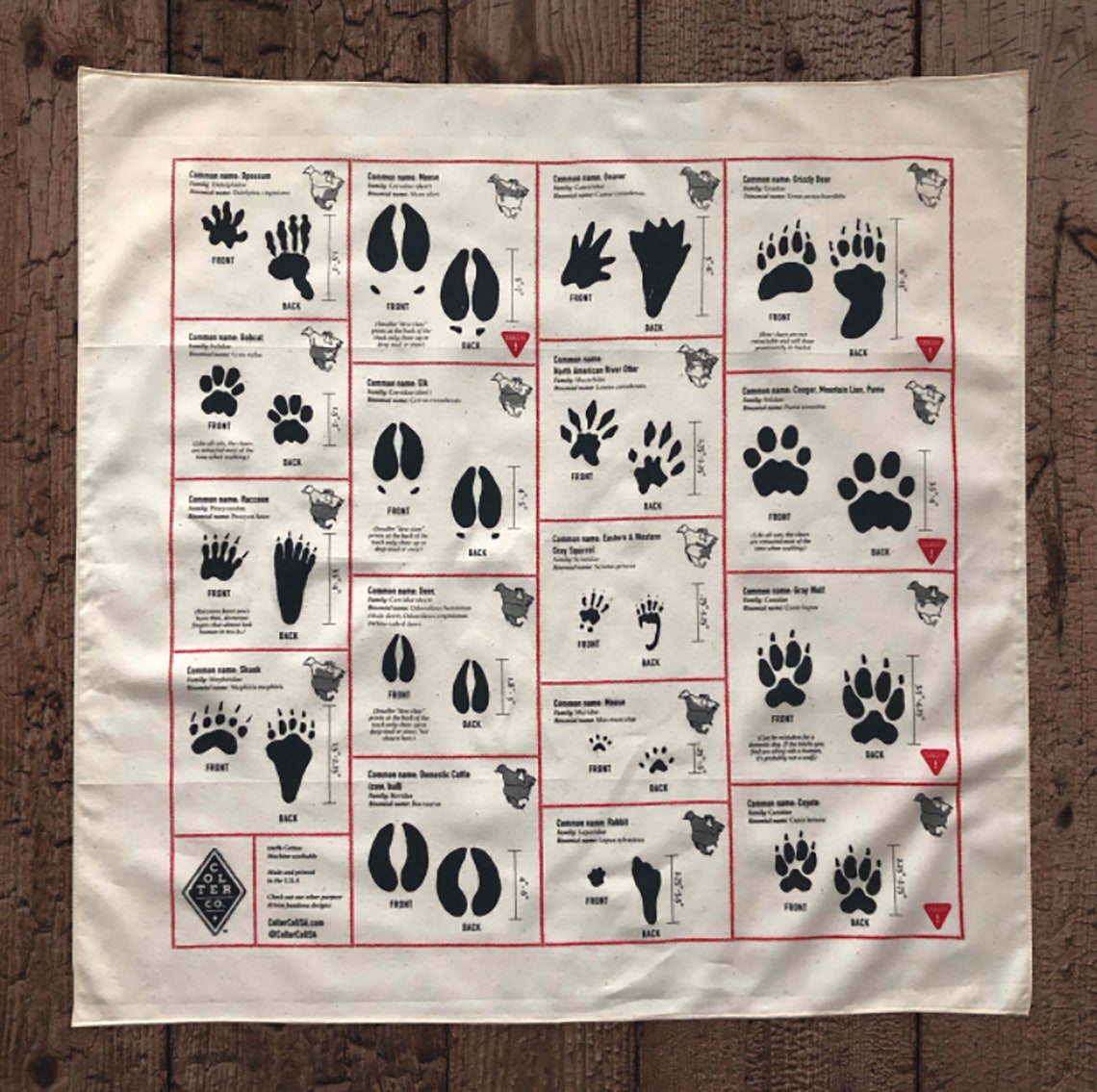 Animal Tracks Bandana - Etsy