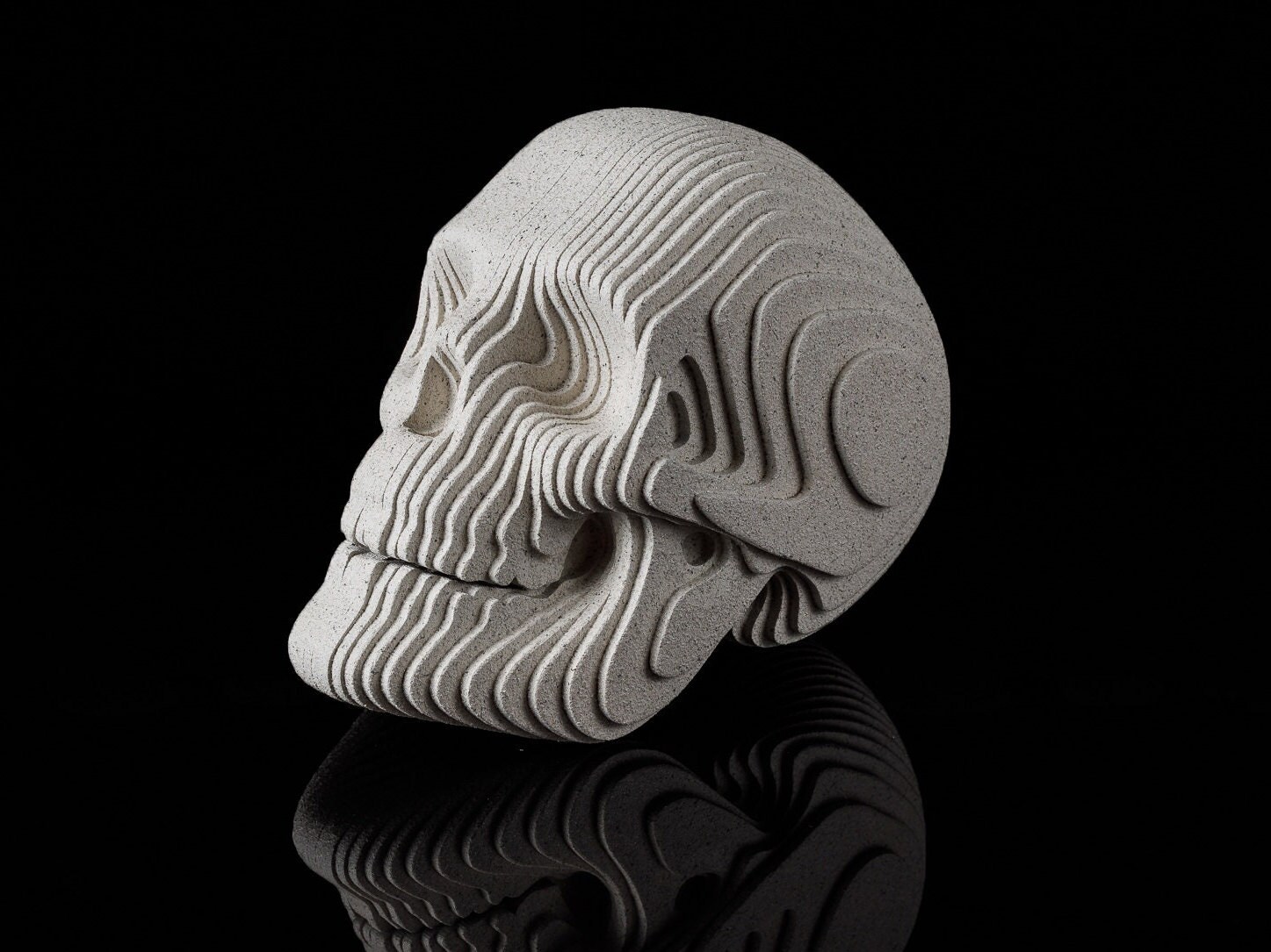 Wooden Human Skull, Stone Skull, Skull Headphone Stand, Holder for Over ...