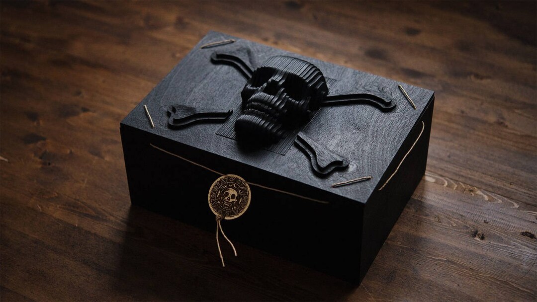 Pirates Chest Wooden Skull Box Pirates of the Caribbean - Etsy