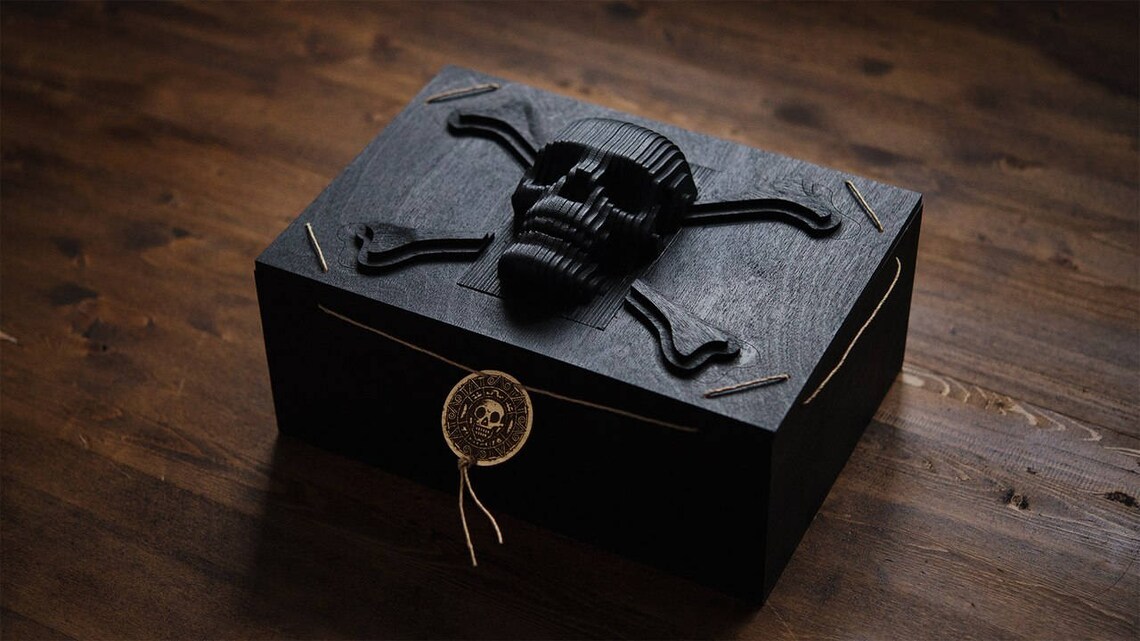 Pirates Chest Wooden Skull Box Pirates of the Caribbean - Etsy