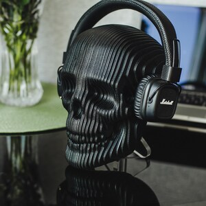 Wooden Human Skull Skull headphone stand holder for over ear | Etsy