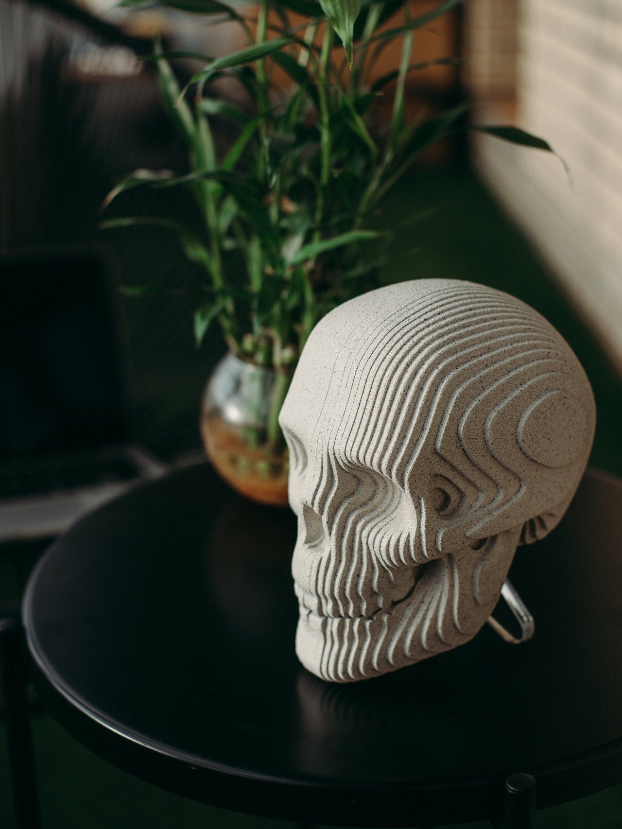 Wooden Human Skull Stone Skull Skull Headphone Stand Holder | Etsy