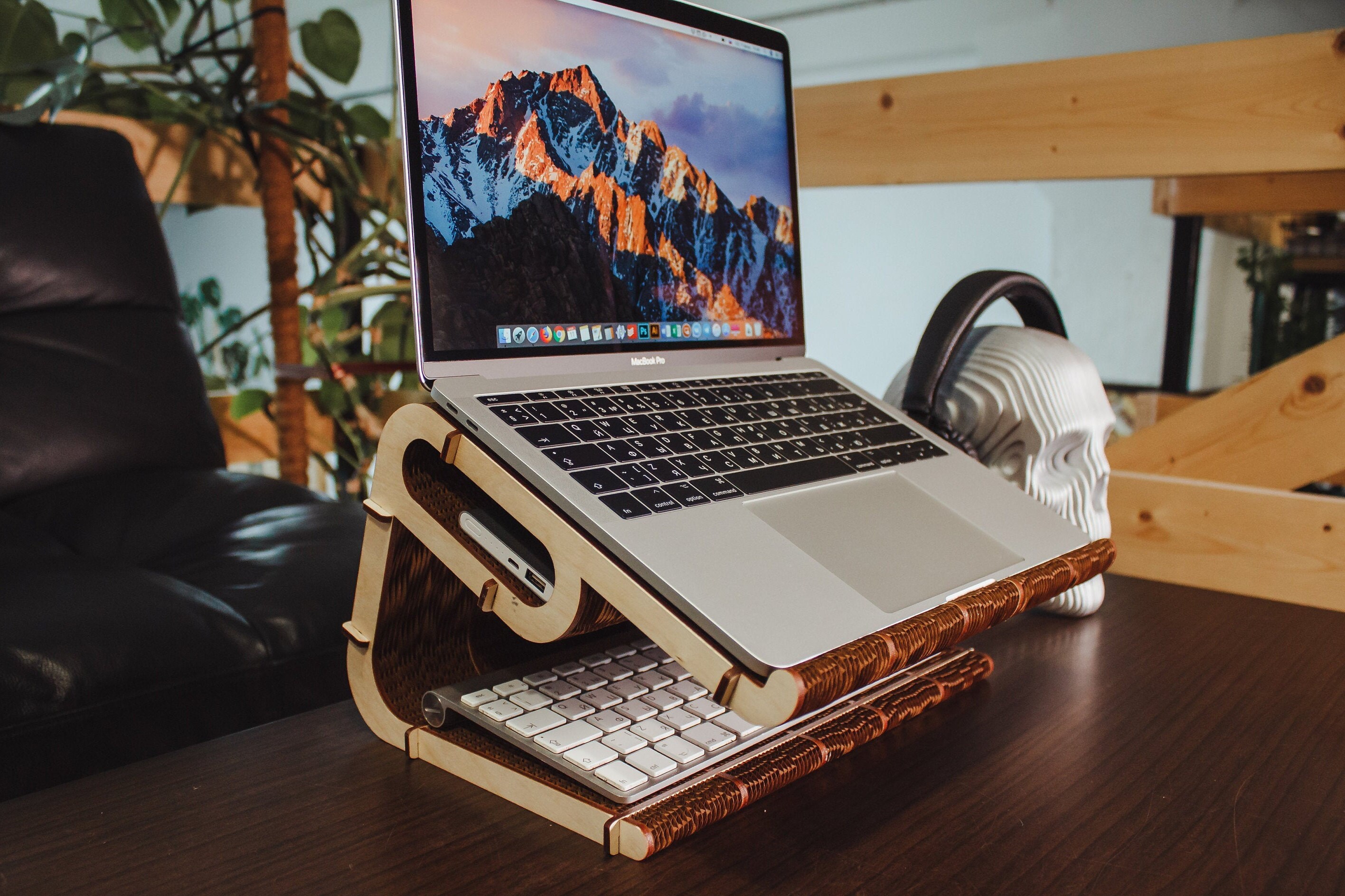 Woostand V2.0 Ergonomic Wood Stand for Macbook Laptop Stand | Etsy