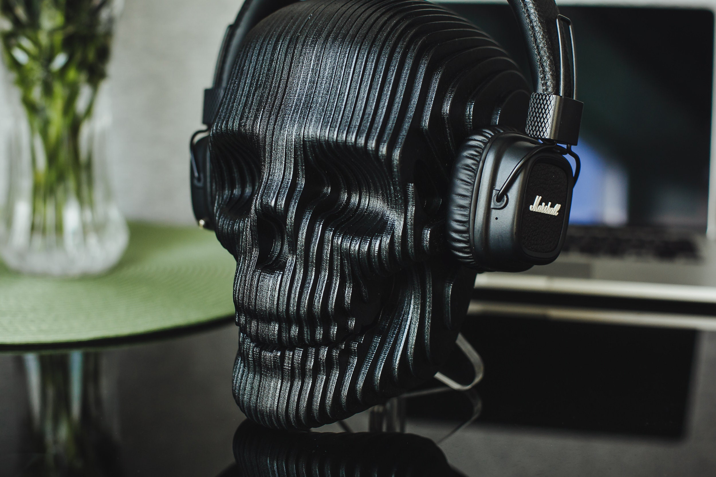 Wooden Human Skull Skull Headphone Stand Holder for Over Ear - Etsy