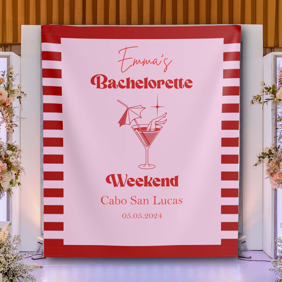 Personalized Bachelorette Weekend Backdrop Custom Bach Party Banner ...