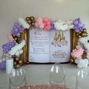 Princess Baby Shower Backdrop, Once Upon A Time Banner, Baby Shower ...