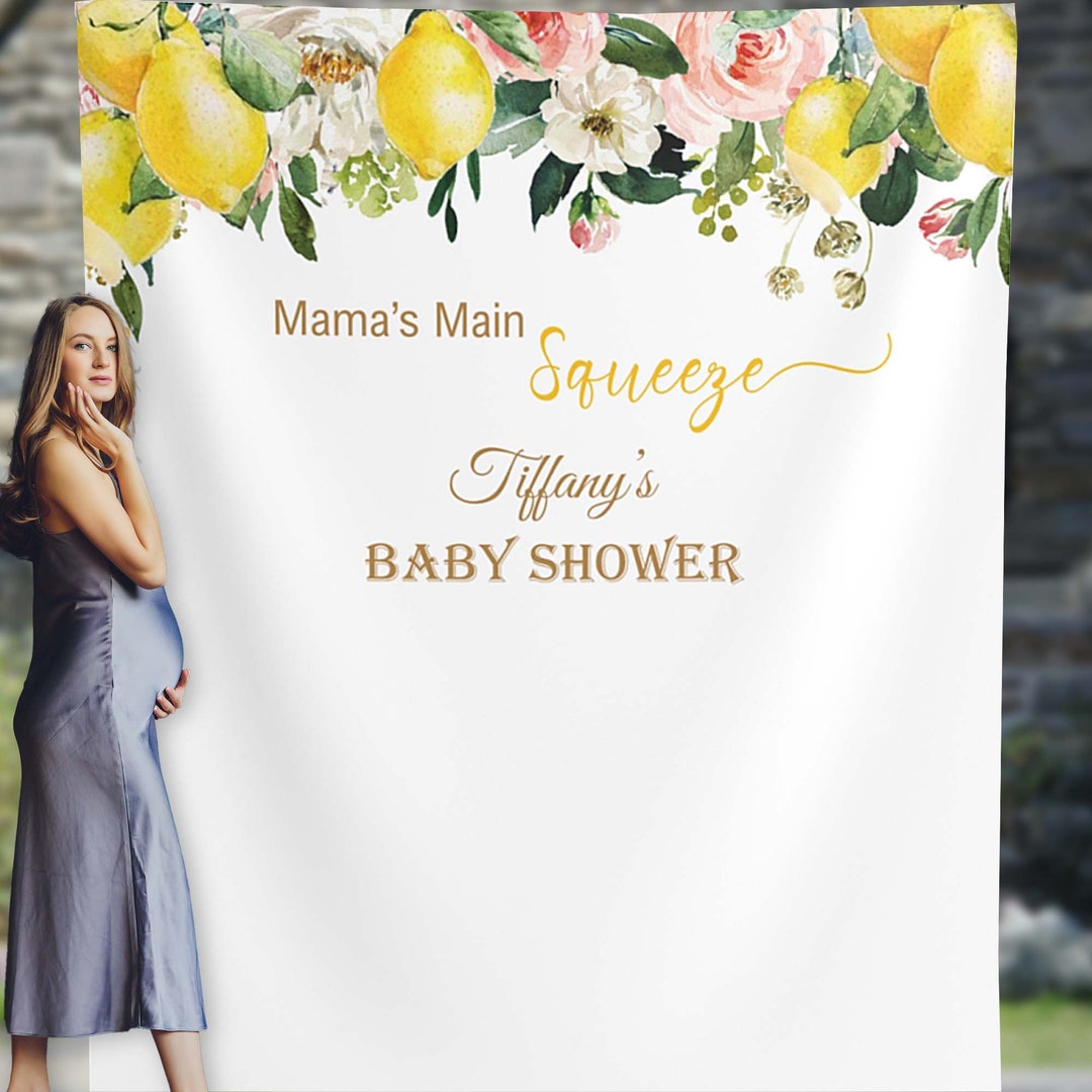 Lemon Baby Shower Backdrop Main Squeeze Decoration Lemon Theme Baby ...